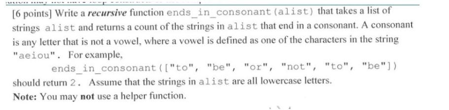 Solved [6 points] Write a recursive function | Chegg.com