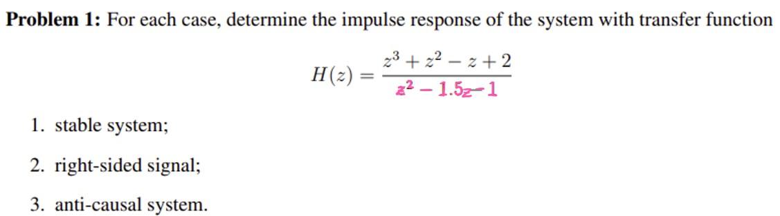 Solved Problem 1: For each case, determine the impulse | Chegg.com