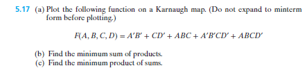 Solved 5.17 (a) Plot the following function on a Karnaugh | Chegg.com