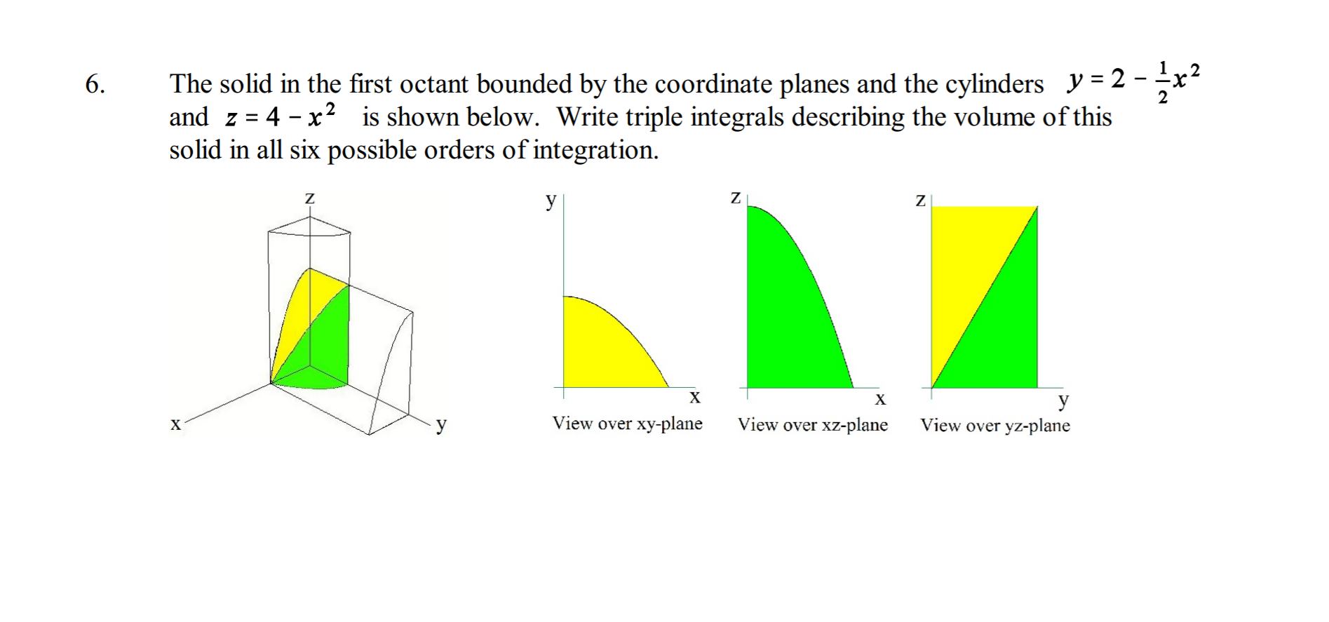 Solved 6. The solid in the first octant bounded by the | Chegg.com