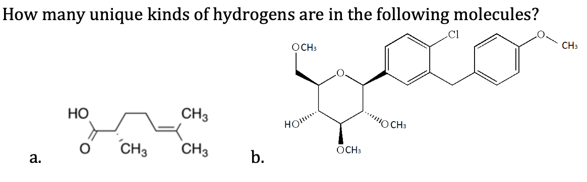 Solved How many unique kinds of hydrogens are in the | Chegg.com