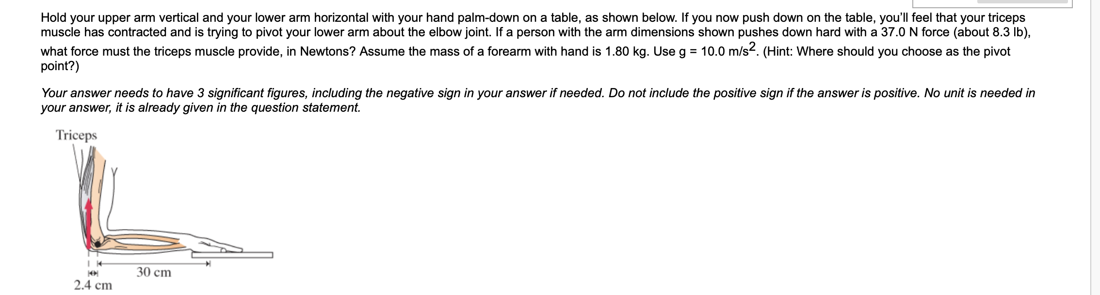 Solved Hold your upper arm vertical and your lower arm | Chegg.com