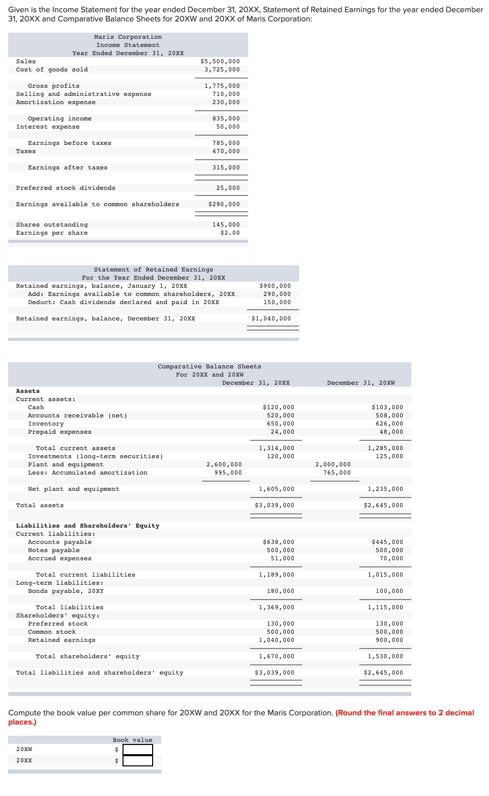 Solved Given is the Income Statement for the year ended | Chegg.com