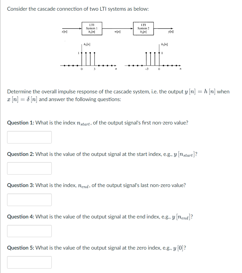 Solved Consider the cascade connection of two LTI systems as | Chegg.com