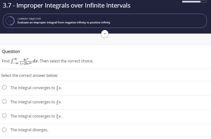 Solved 3.7 - Improper Integrals over Infinite Intervals | Chegg.com