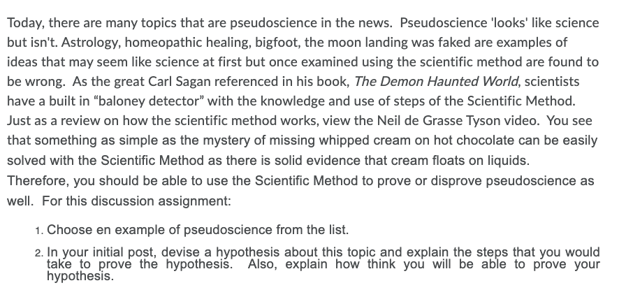 Solved Today, there are many topics that are pseudoscience | Chegg.com