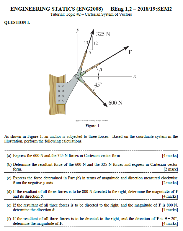 Solved ENGINEERING STATICS (ENG2008) BEng 1,2 - 2018/19:SEM2 | Chegg.com