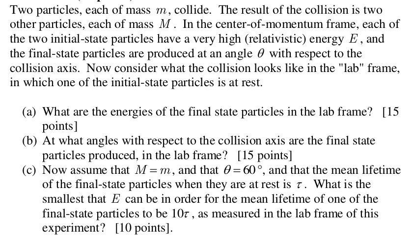 Solved Two particles, each of mass m, collide. The result of | Chegg.com