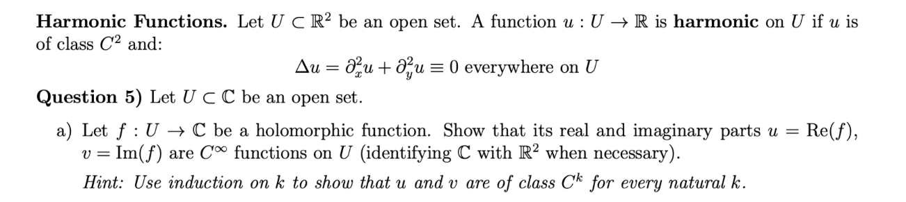 Harmonic Functions. Let U⊂R2 be an open set. A | Chegg.com