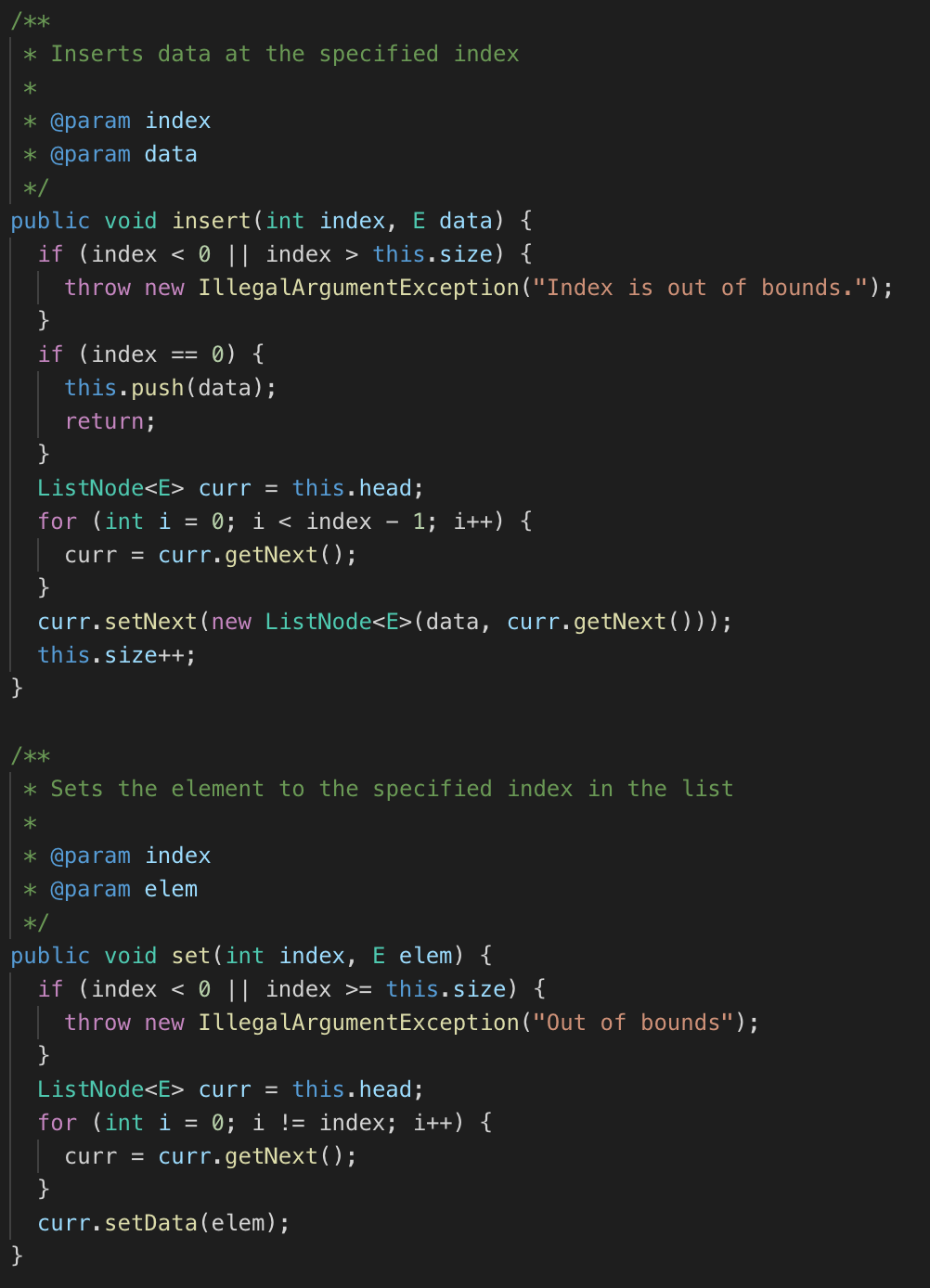 Solved public class ListNode { private E data; private | Chegg.com
