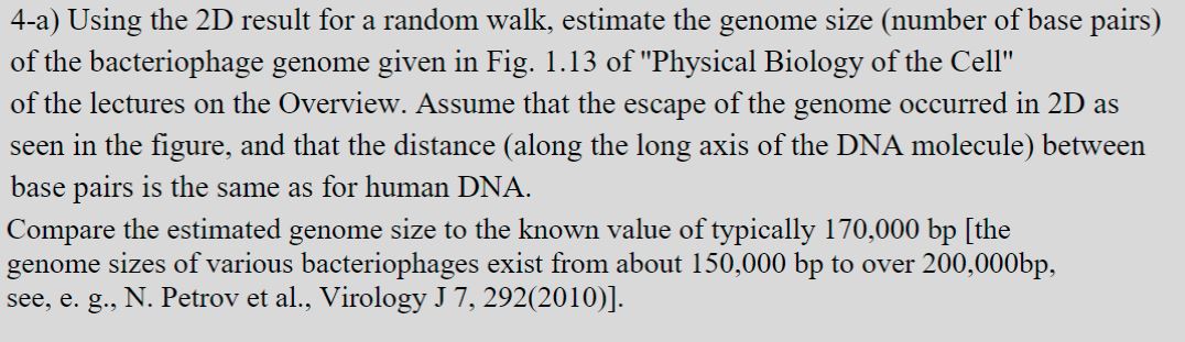 Solved 4-a) Using the 2D result for a random walk, estimate | Chegg.com