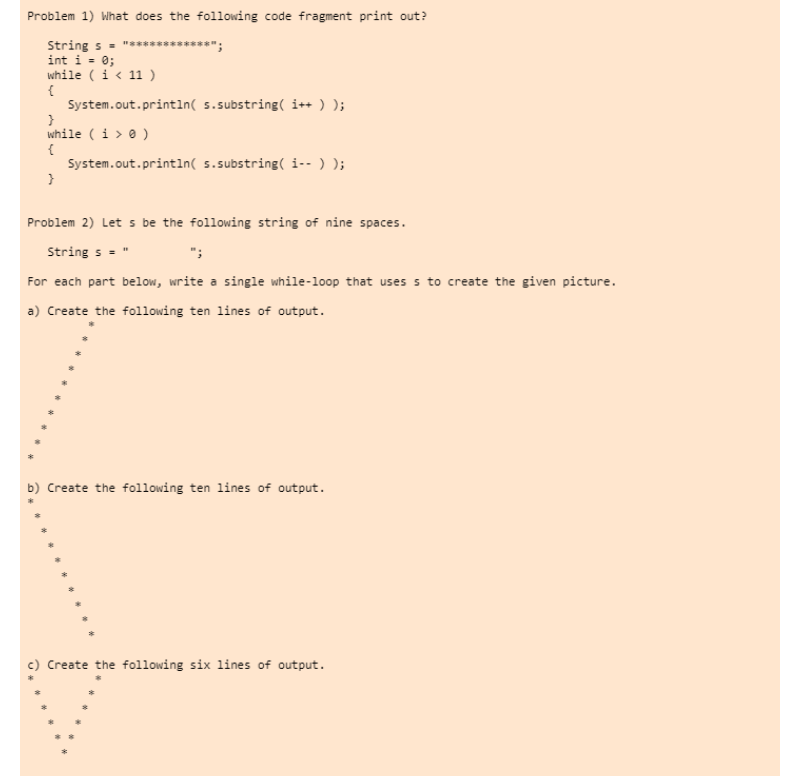 Solved Problem 1) What does the following code fragment | Chegg.com