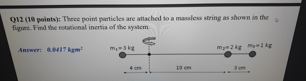 Solved Q12 (10 points): Three point particles are attached | Chegg.com