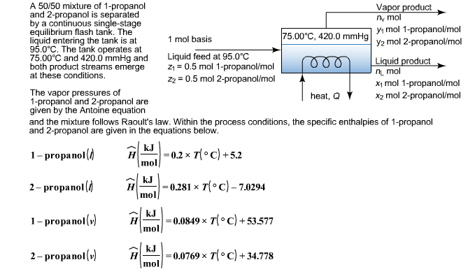 Solved A 50/50 mixture of 1-propanol Vapor product and | Chegg.com