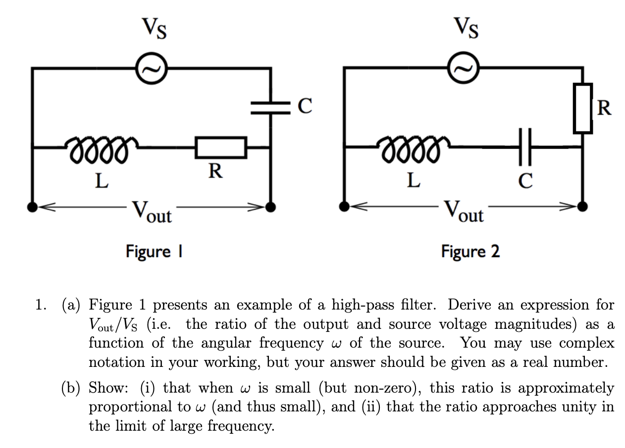 Solved Vs Vs с R 300 2007 H R R L L С Vout Vout Figure ! | Chegg.com