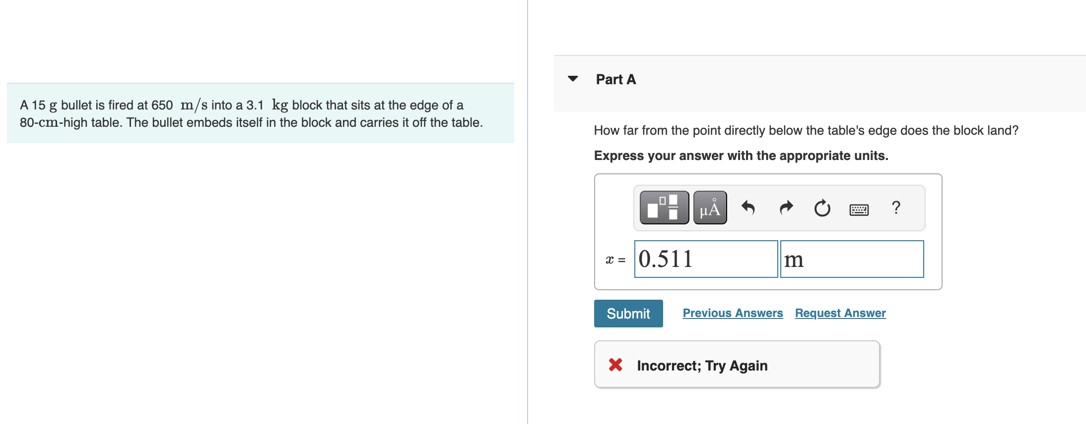 Solved A 15 ﻿g bullet is fired at 650(m)/(s) ﻿into a 3.1 ﻿kg | Chegg.com