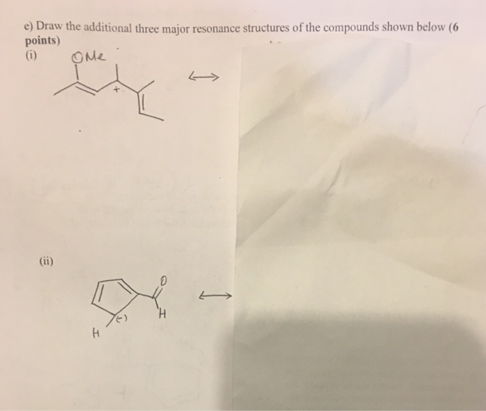 Solved Draw the additional three major resonance structures | Chegg.com