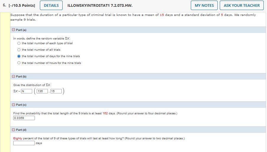 Solved 6. [-/10.5 Points] DETAILS ILLOWSKYINTROSTAT1 | Chegg.com