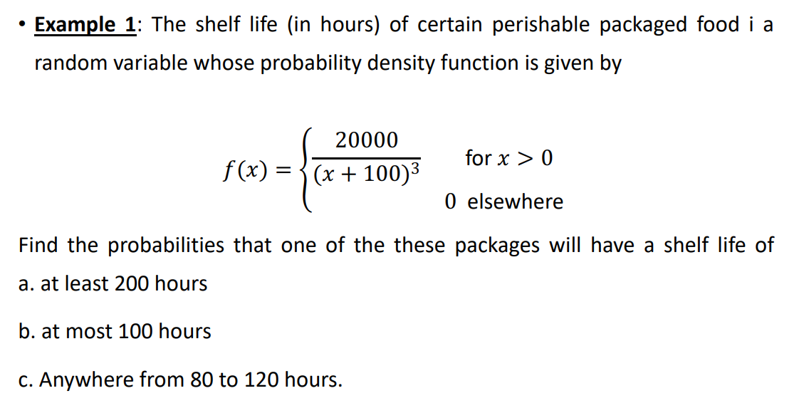 Solved - Example 1: The shelf life (in hours) of certain | Chegg.com