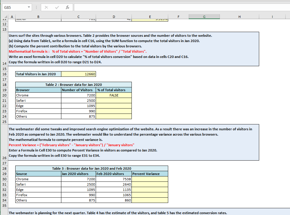 Solved Users surf the sites through various browsers. Table | Chegg.com