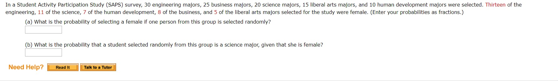 Solved In a Student Activity Participation Study (SAPS) | Chegg.com