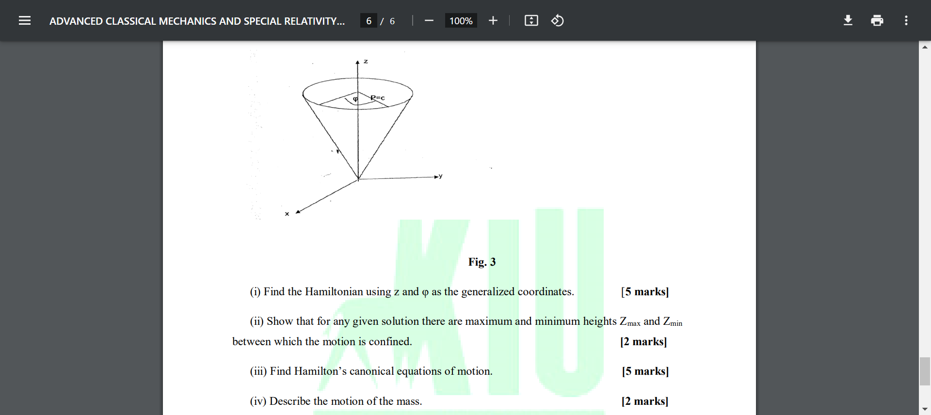 Solved A) Consider a particle of mass m moving in a plane | Chegg.com