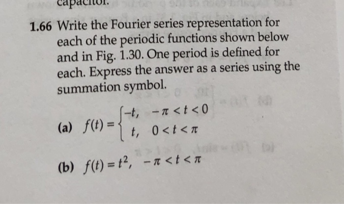 Solved 1.66 Write a Fourier series representation for each | Chegg.com