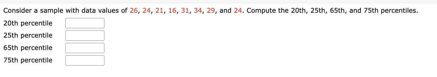 Solved Consider a sample with data values of | Chegg.com