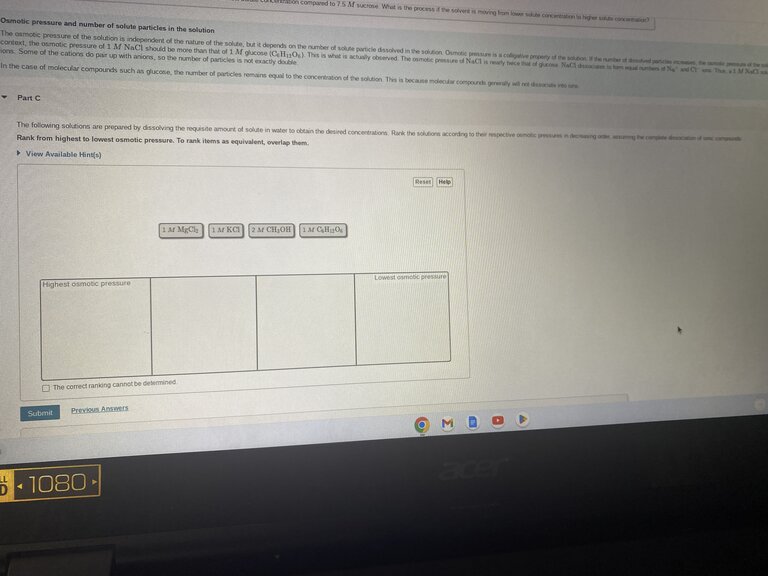 Solved number of solvte particies in the solution Part C | Chegg.com