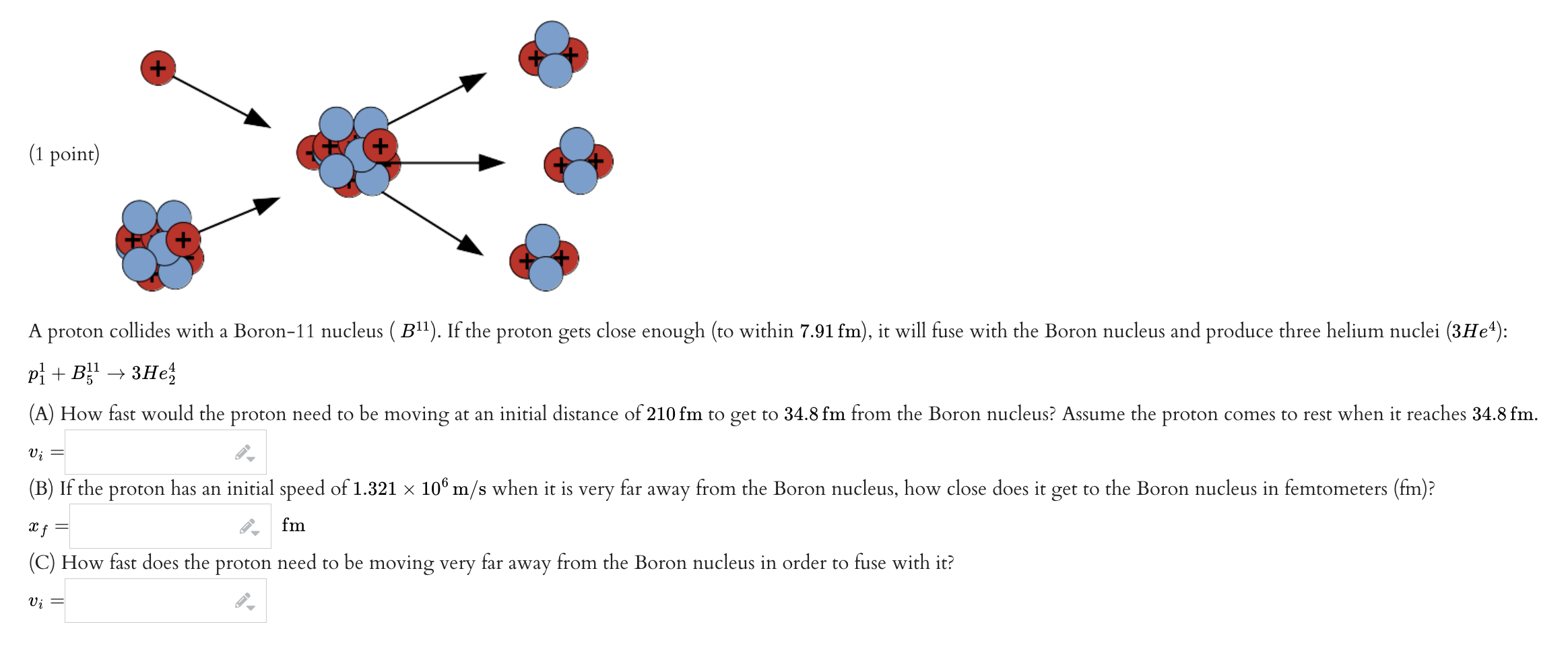 Solved A proton collides with a Boron-11 nucleus (B11). If | Chegg.com