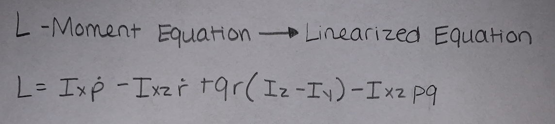Solved L-Moment Equation Linearized Equation L = Ixp - Ixz r | Chegg.com
