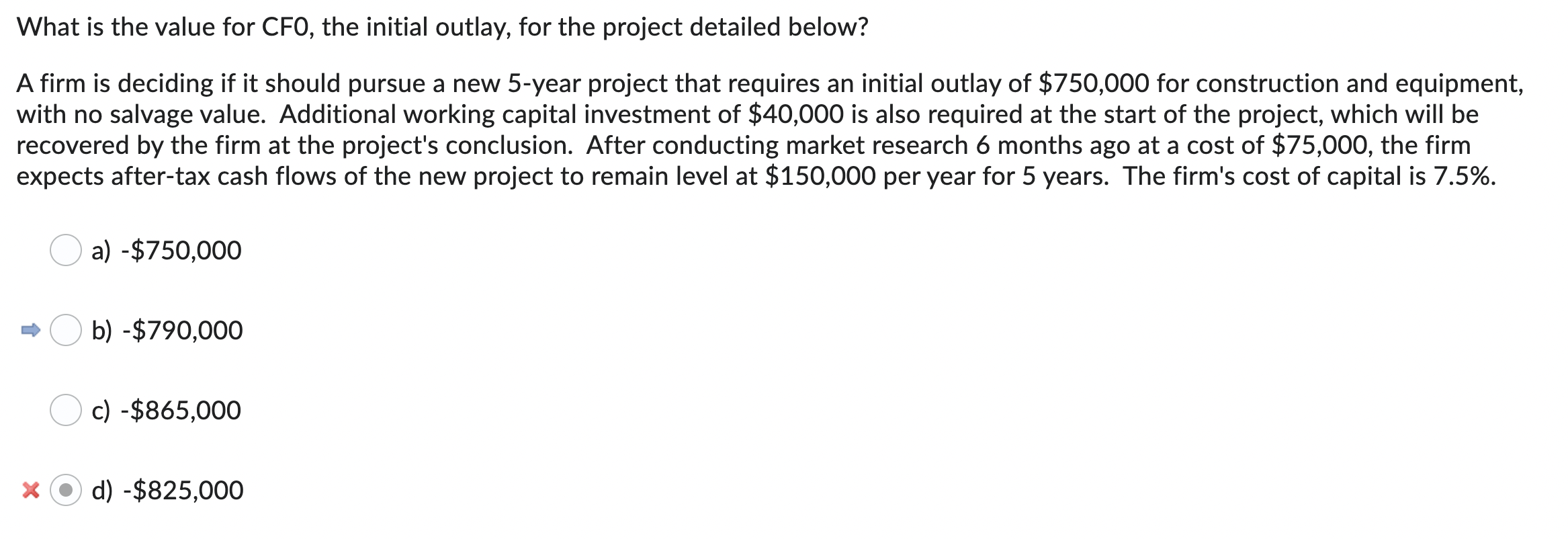 Solved What is the value for CFO, the initial outlay, for | Chegg.com
