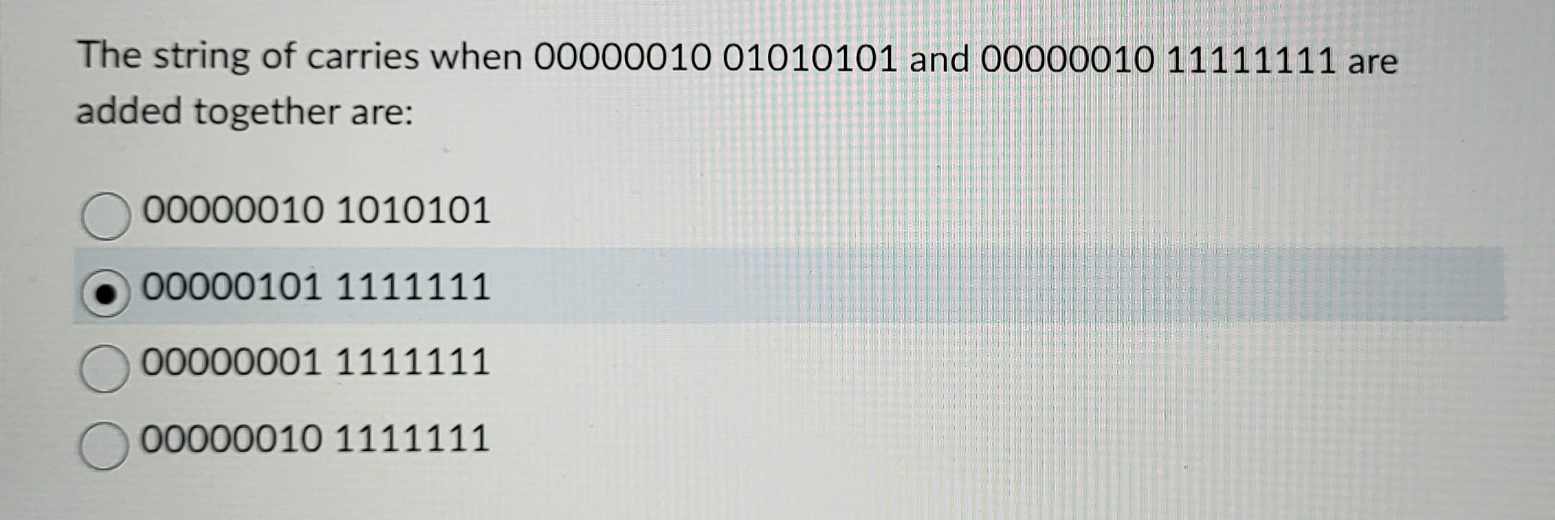 Solved For Computer Organization class:The string of carries | Chegg.com