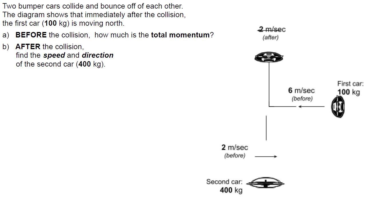 Solved Two bumper cars collide and bounce off of each other. | Chegg.com