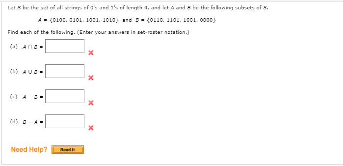 Solved Let S Be The Set Of All Strings Of O S And 1 S Of