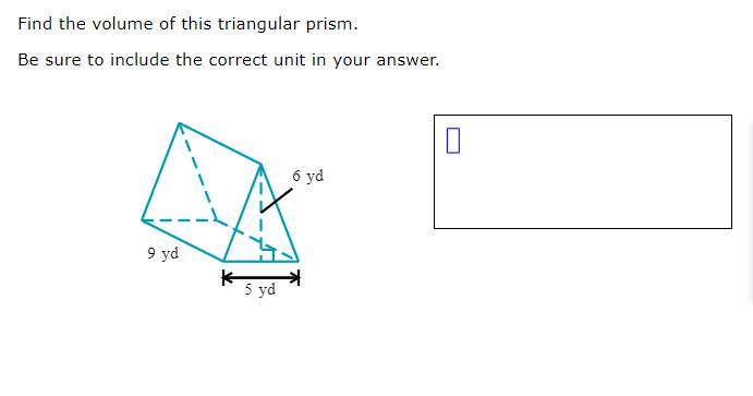 Solved Find the volume of this triangular prism. Be sure to | Chegg.com