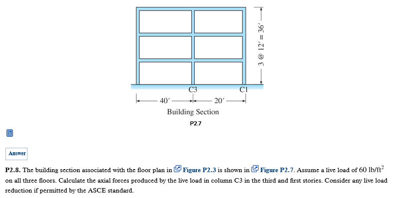 Solved P2.8. The building section associated with the floor | Chegg.com