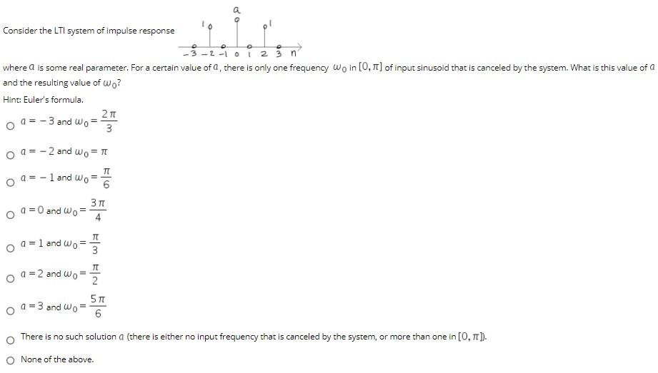 Solved a 0 it 3-2-10 Consider the LTI system of impulse | Chegg.com