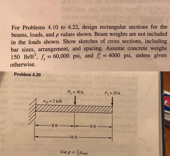 Solved Design rectangular sections for the beams, loads, and | Chegg.com