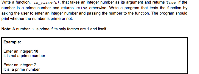 Solved 1/ Prime numbers: write a function with an integer | Chegg.com