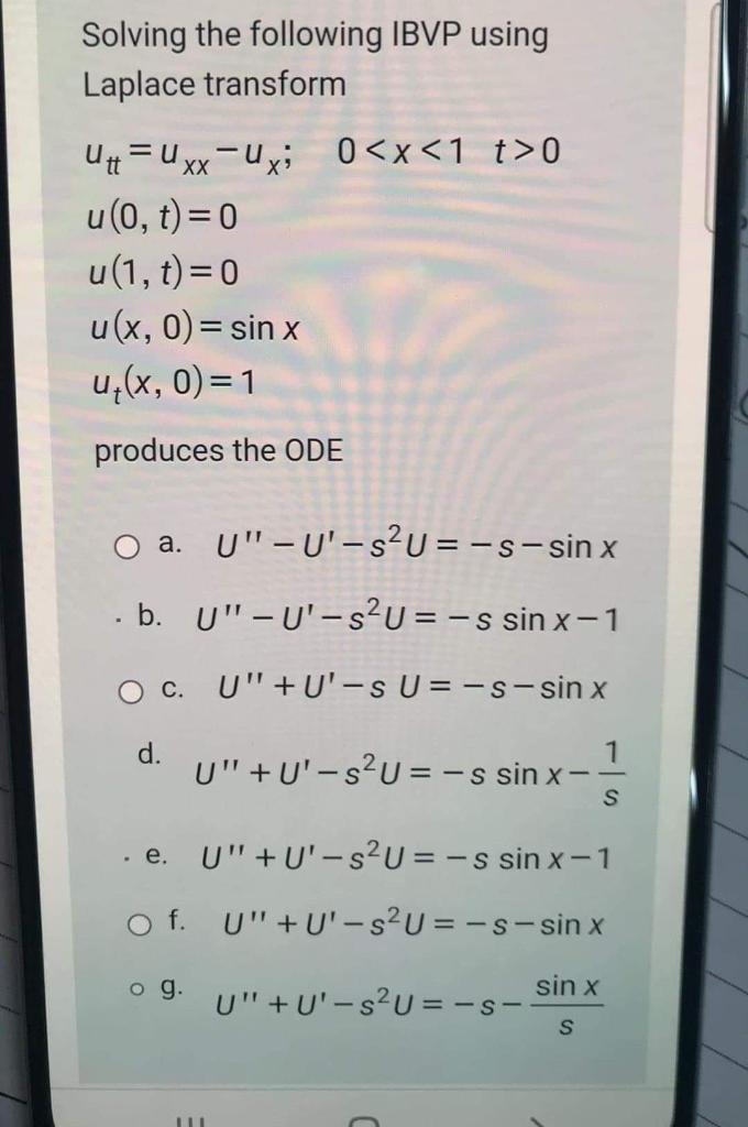 Solved Solving the following IBVP using Laplace transform Ut | Chegg.com