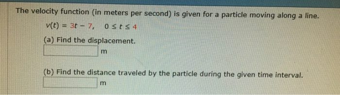 Solved The velocity function (in meters per second) is given | Chegg.com