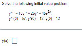 Solved Solve the following initial value problem. | Chegg.com