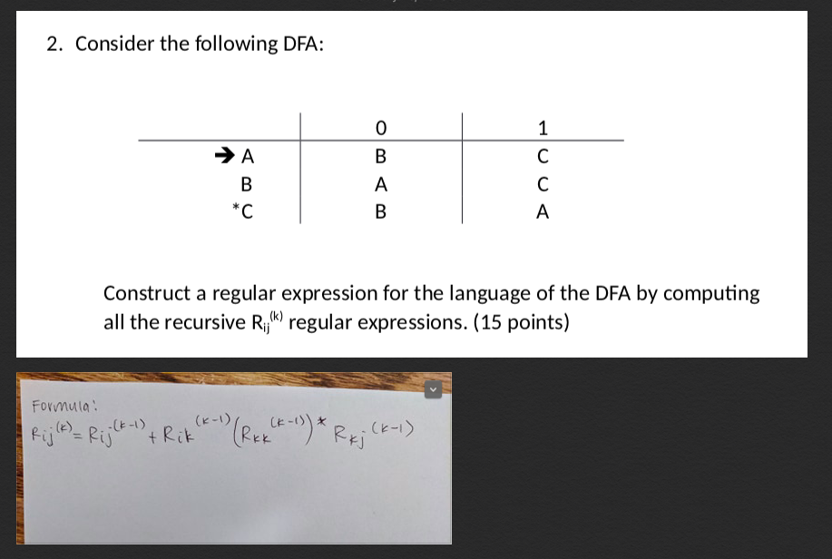Solved 2. Consider the following DFA: → A Construct a | Chegg.com Solved 2. Consider the following DFA: → A Construct a | Chegg.com