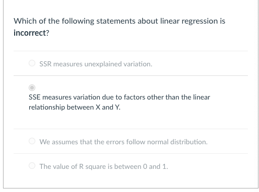 Solved Which of the following statements about linear | Chegg.com