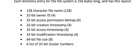 0) A file system which uses 8 sector clusters exists | Chegg.com