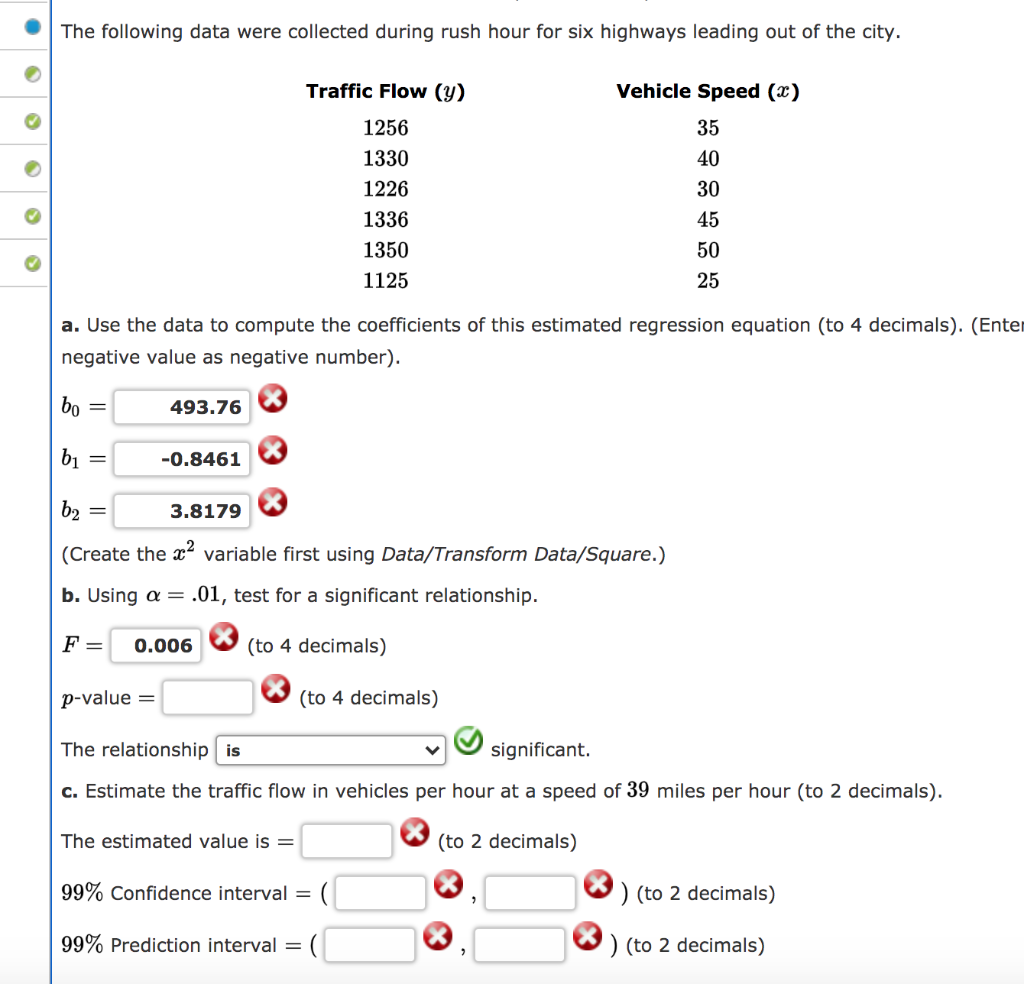 Solved A highway department is studying the relationship | Chegg.com