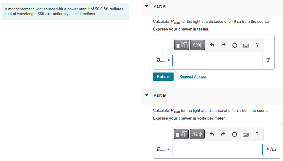 Solved A monochromatic light source with a power output of | Chegg.com