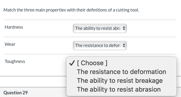 Solved Match the three main properties with their | Chegg.com