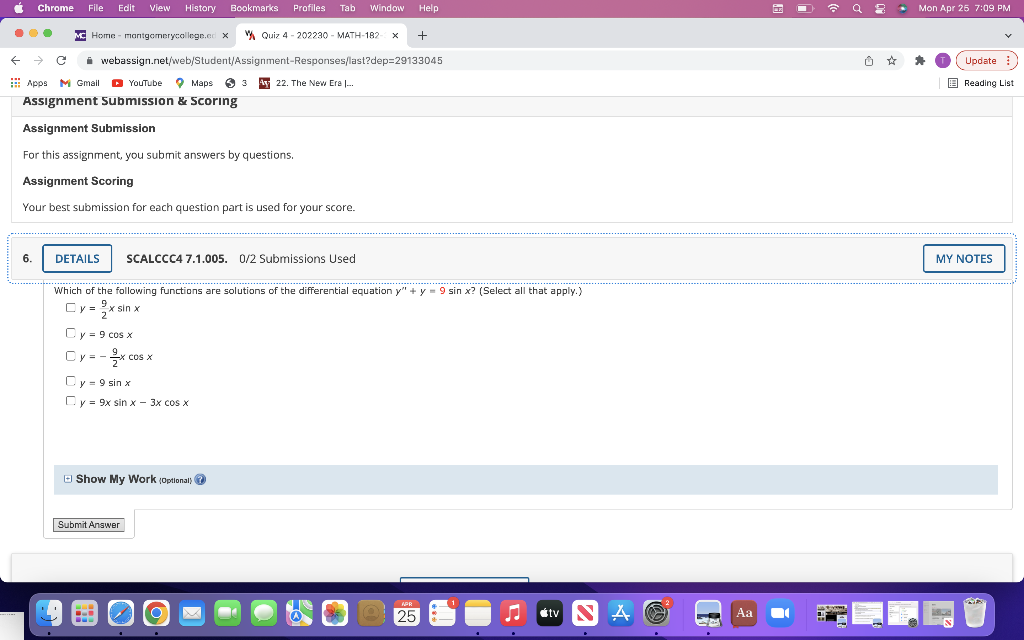 Solved Chrome File Edit View History Bookmarks Profiles Tab | Chegg.com